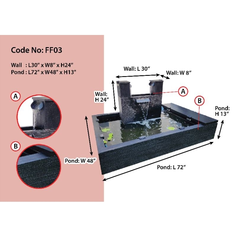 water fountain(fiber waterfall) | Shopee Malaysia