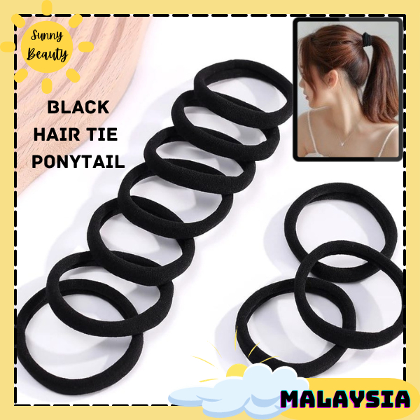 Sunny. Simple Casual Elastic Black Hair Band Rope Rubber Band Hair Tie ...