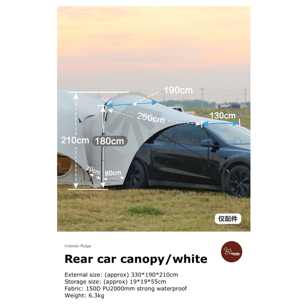 VIDALIDO Ridge Tent Tear-Proof Fire-Proof Connecting Modular Camping ...