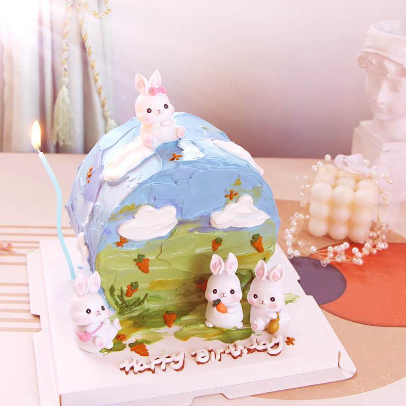 Cute Rabbit Theme Cake Topper Decorations | Shopee Malaysia