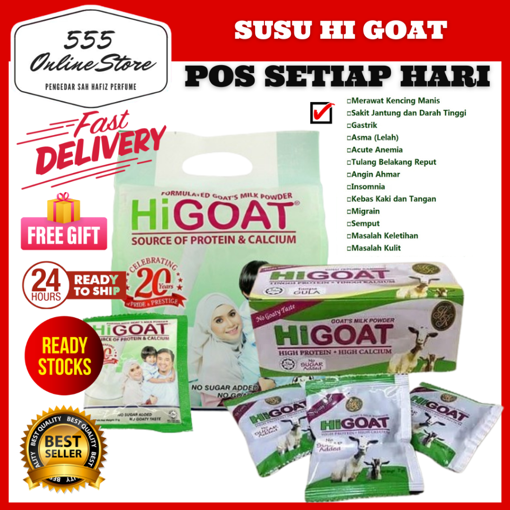 100% Original Higoat Susu Kambing Hi-Goat HIGOAT ORIGINAL HQ 15 Sachet ...