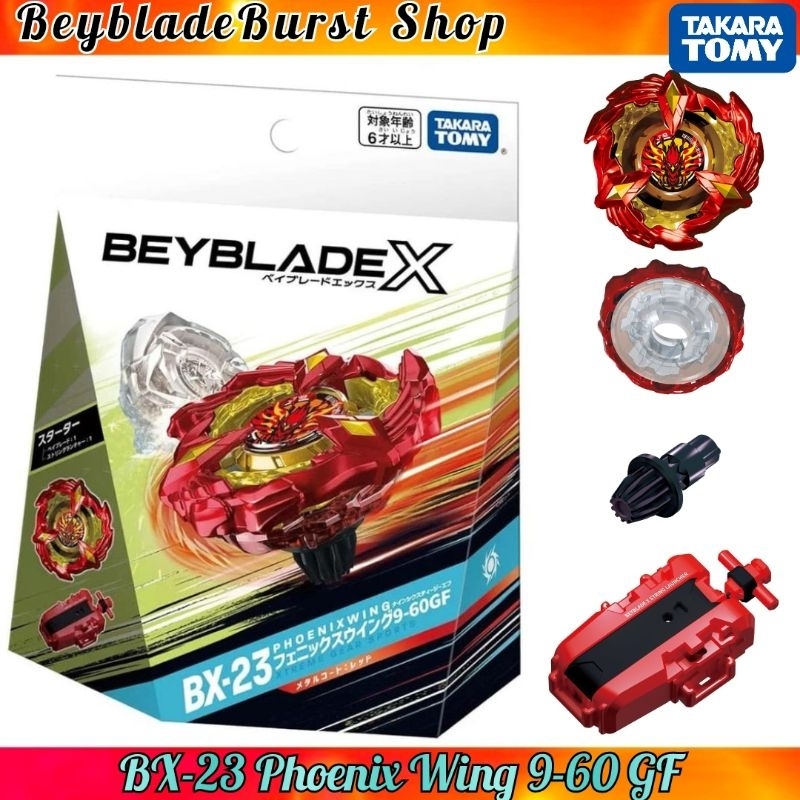 BX-23 Phoenix Wing 9-60 GF Red String Launcher Beyblade X Bx23 Phoenix ...