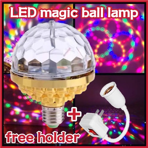 LED Rainbow Rotating Light Magic Ball Bulb Household KTV Flash Indoor ...