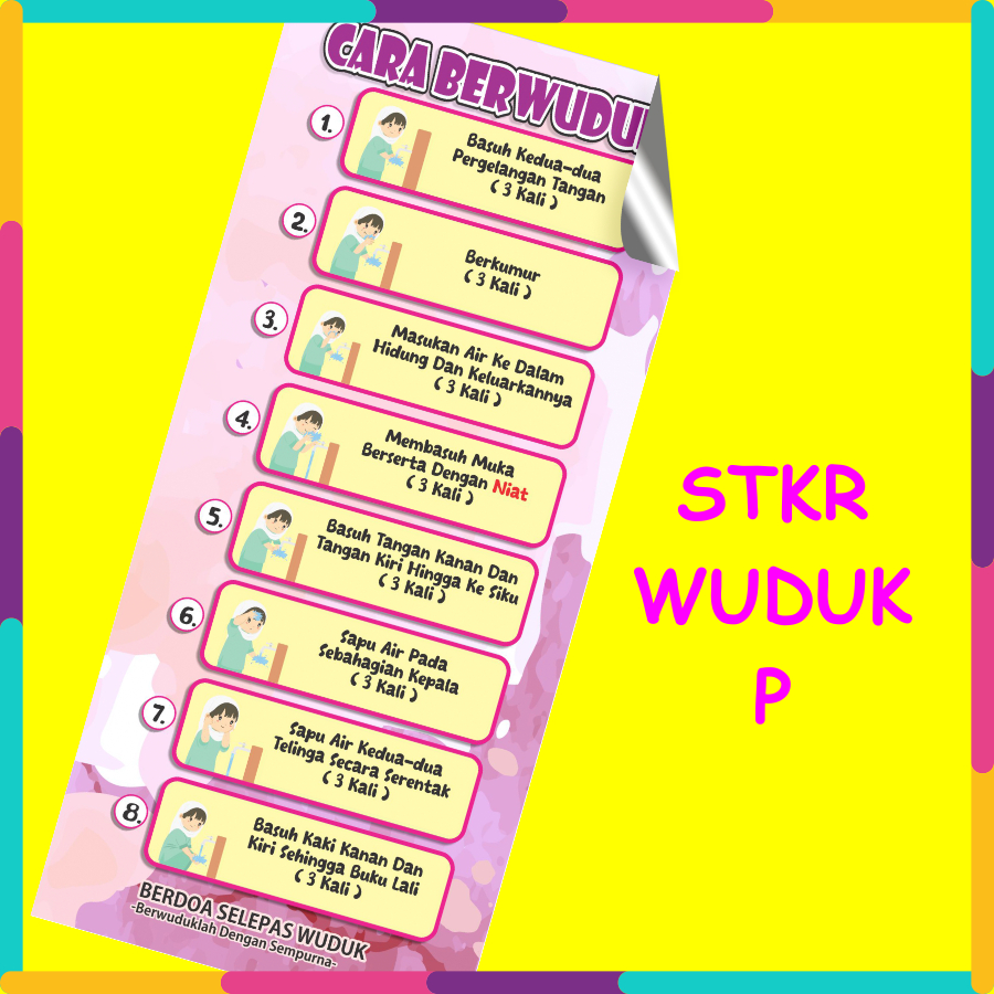 Sticker WATERPROOF Panduan Cara Berwuduk Kanak-Kanak | Mengajar cara ...