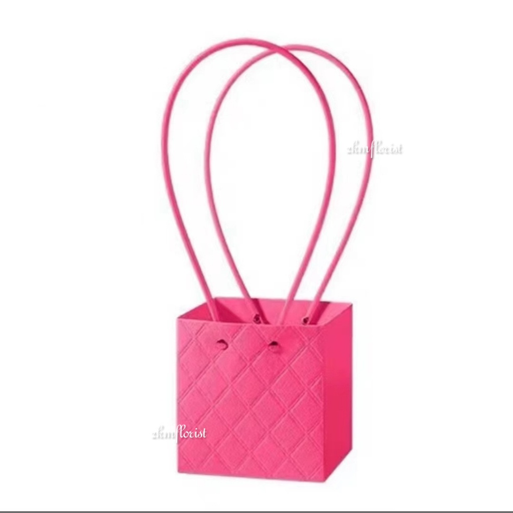 MACAROON TOTE BAG Rectangular Shaped Flower Paper Chain Handle Doorgift ...
