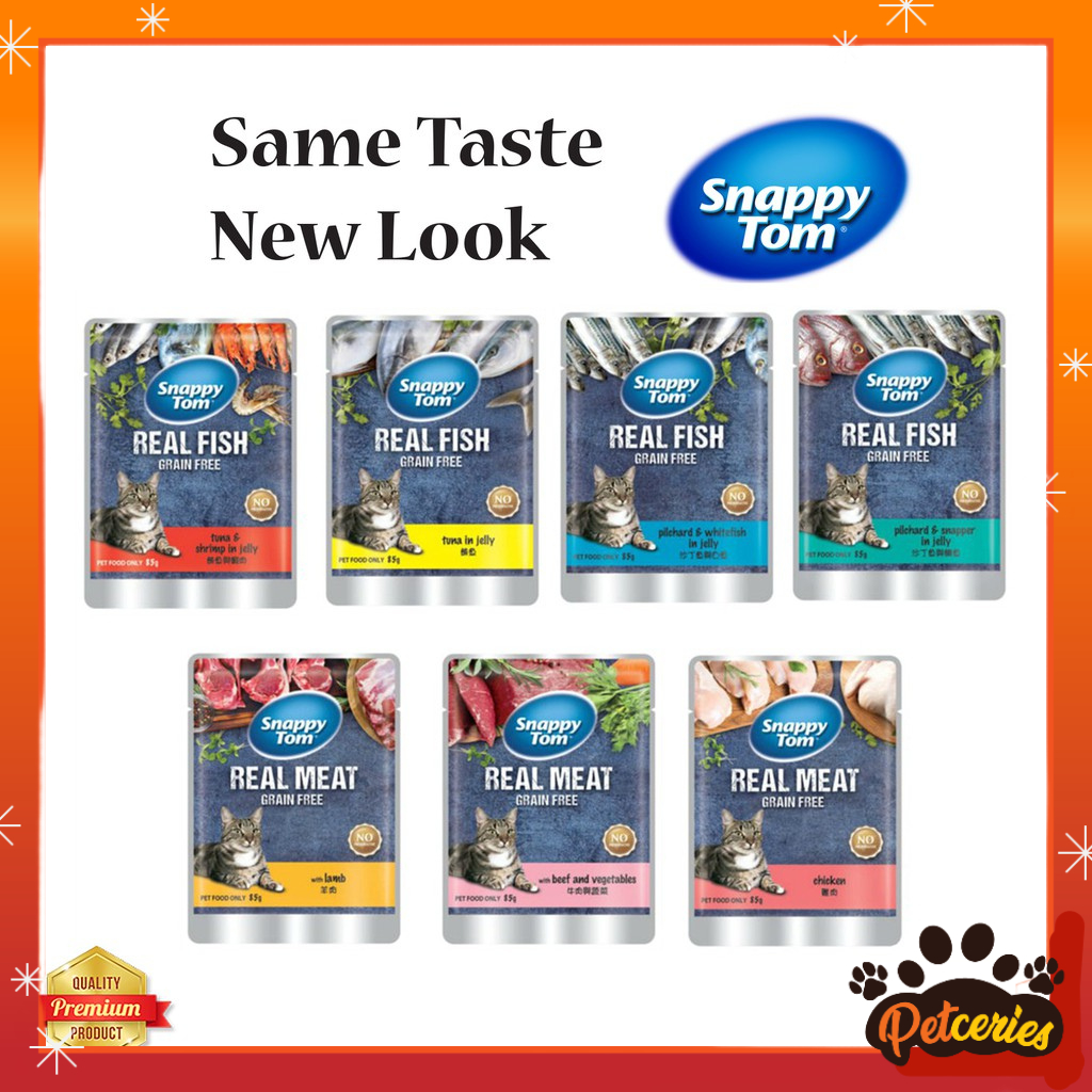 Snappy Tom Pouch (Cat) 85G (Lamb , Beef& Vege , Chicen, Pilchard & Sea ...