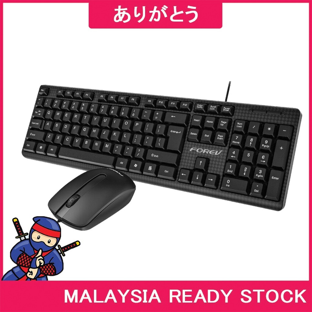 Arigatou Forev FV-68 Wired Waterproof Keyboard + Power Saving Mouse ...