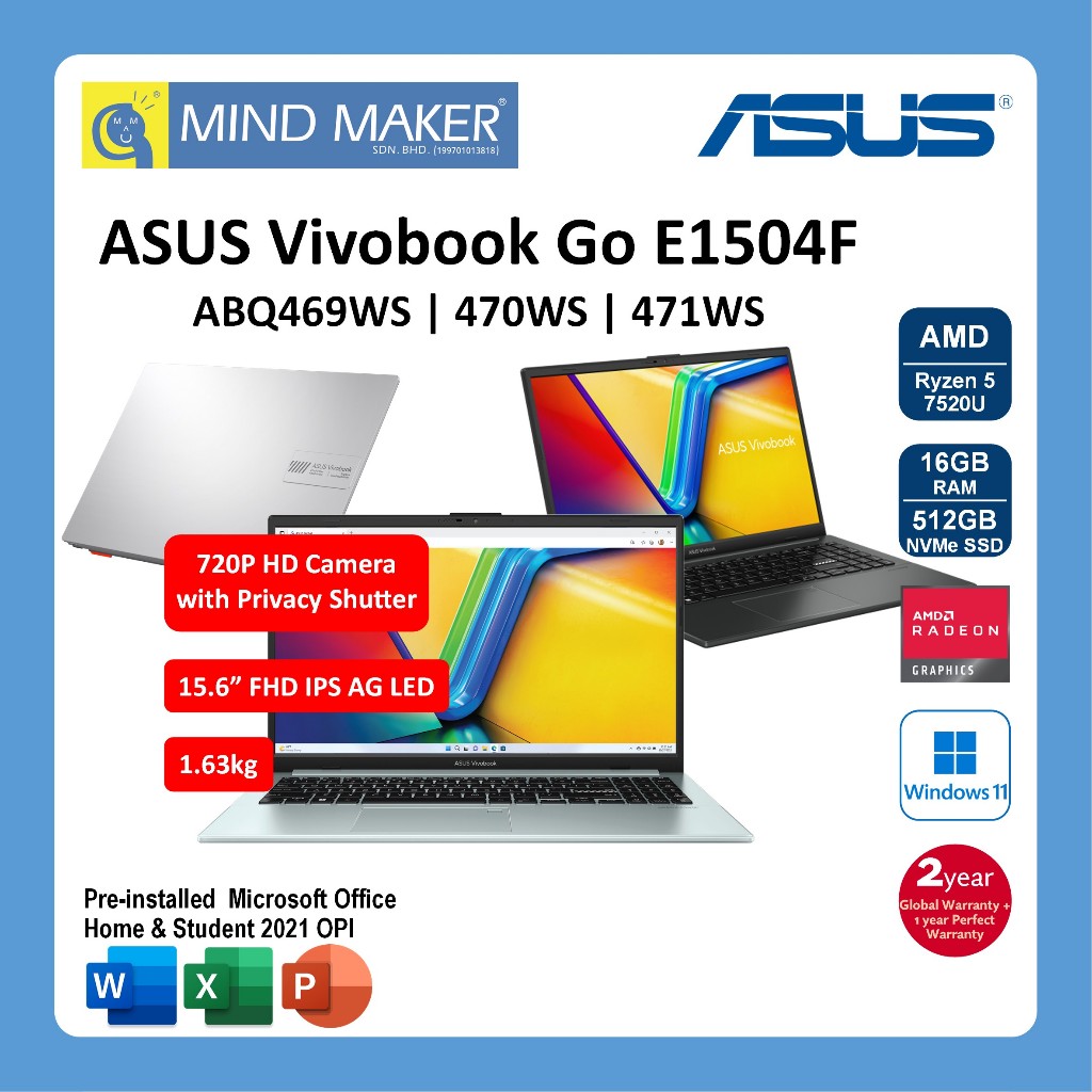 Asus Vivobook Go E1504F ABQ469WMS 470WMS 471WMS / R5-7520U / Win11 ...