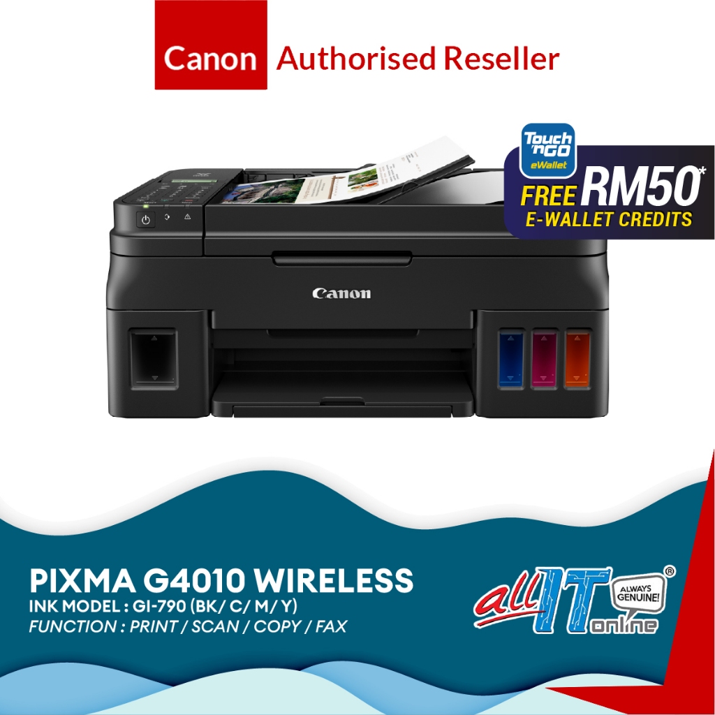 Canon PIXMA G4010 Refillable Ink Tank Wireless All-In-One with Fax ...