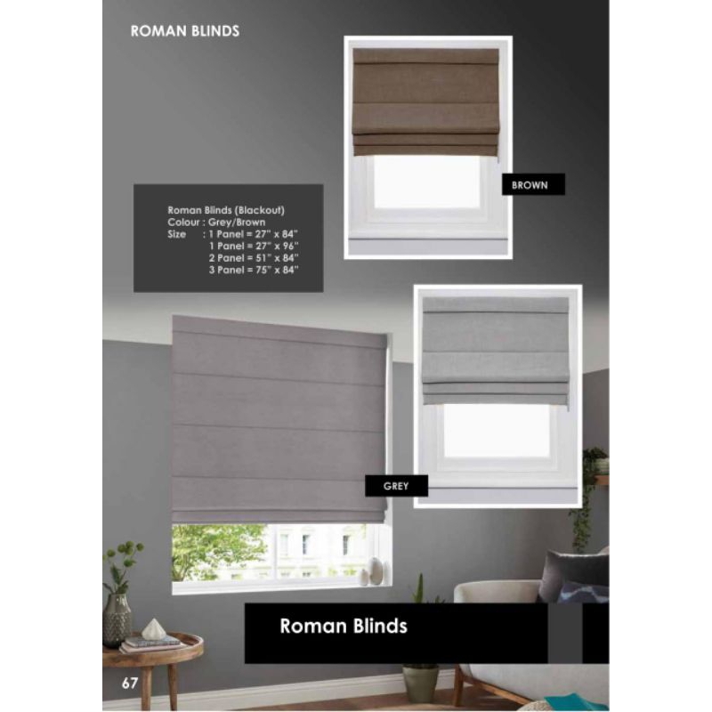Bidai Tingkap Rom [100％ Blackout]/Premium Roman Blind/Curtain Blind ...