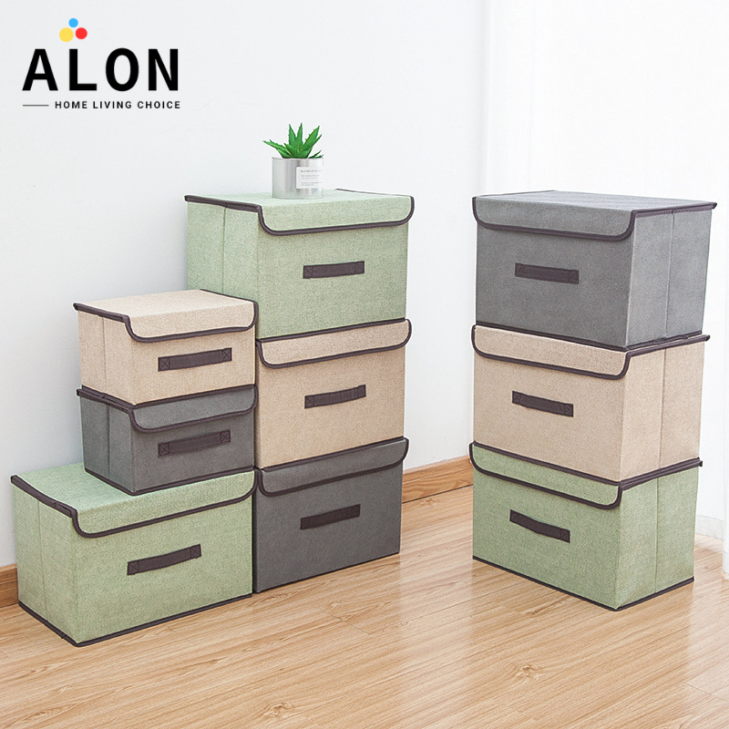 ALON Clothes Storage Box Foldable Linen Clothes Organizer Box Storage ...