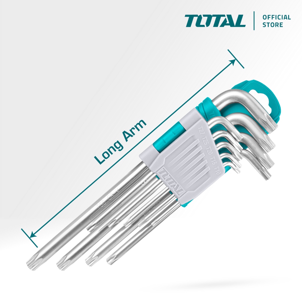 TOTAL Torx Key T10/T15/T20/T25/T27/T30/T40/T45/T50/Long/Extra Long Arm ...