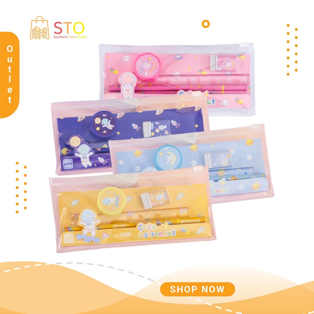 STO Ximi Astronaut 0026 Set Creative Stationery Set five-piece Pencil Eraser Children's ...