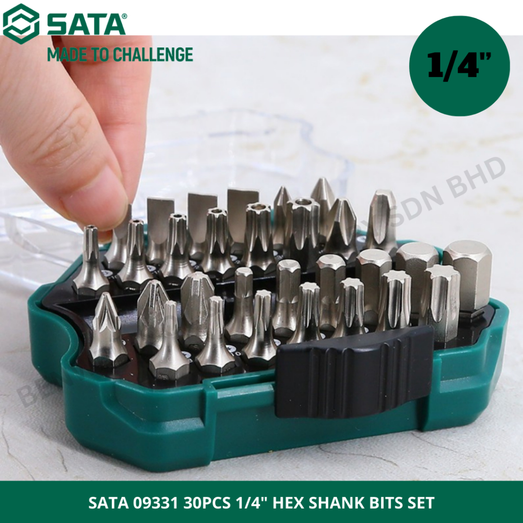 SATA 09331 30PCS 1/4" HEX SHANK BITS SET / HEXAGON BITS / TORX BITS ...