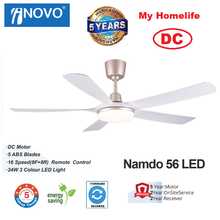 INOVO NAMDO56 LED DC MOTOR CEILING FAN / 56 INCH / ROSE GOLD DC FAN(NON ...