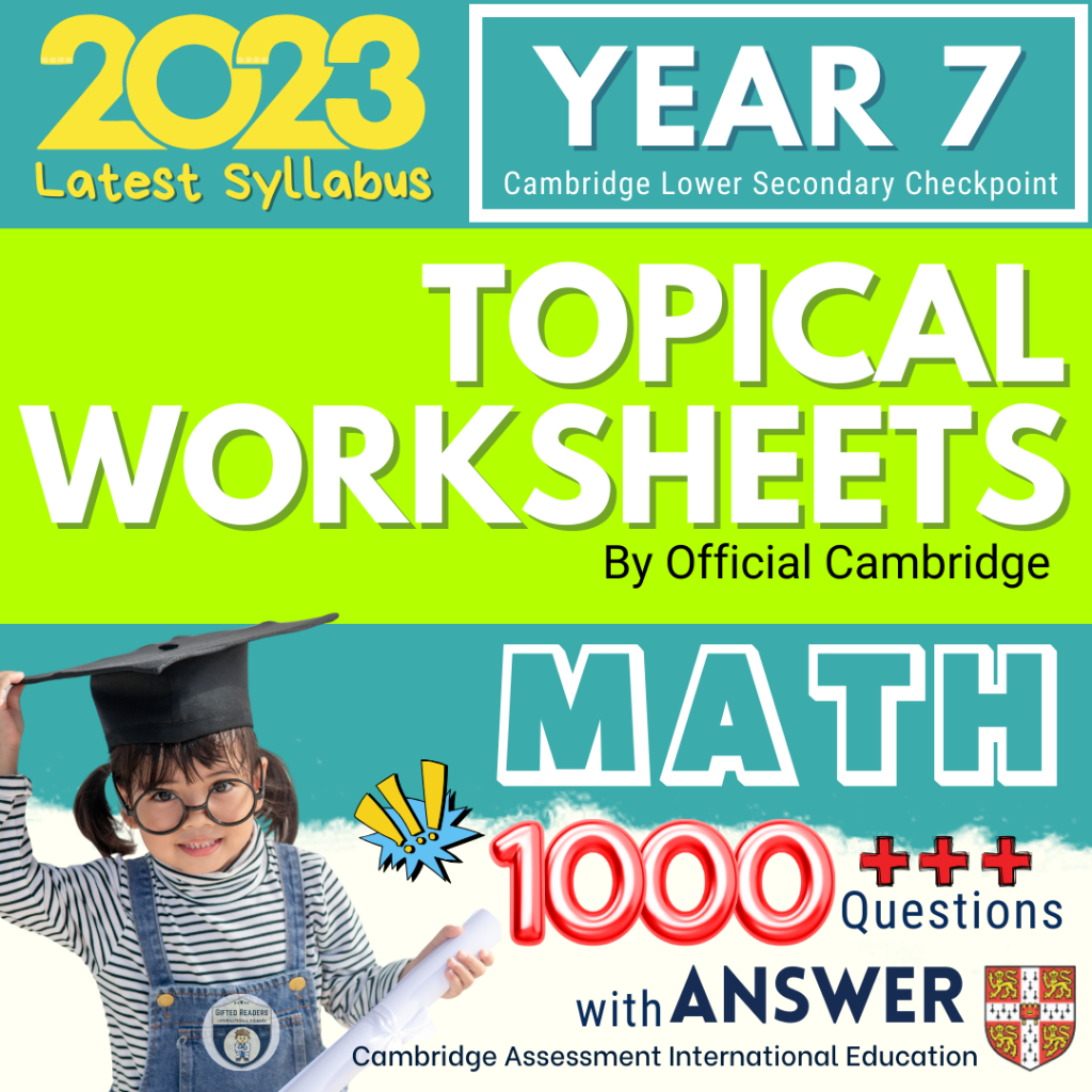 9 Cambridge Lower Secondary Checkpoint Year 7 Math Topical Worksheet ...