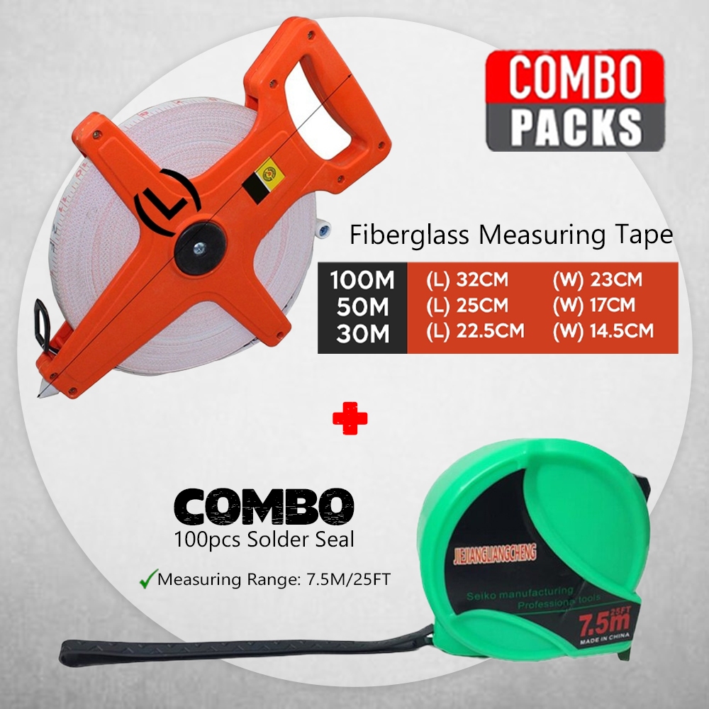 30M / 50M / 100M Fiberglass Measuring Tape A-Type Retractable Portable ...