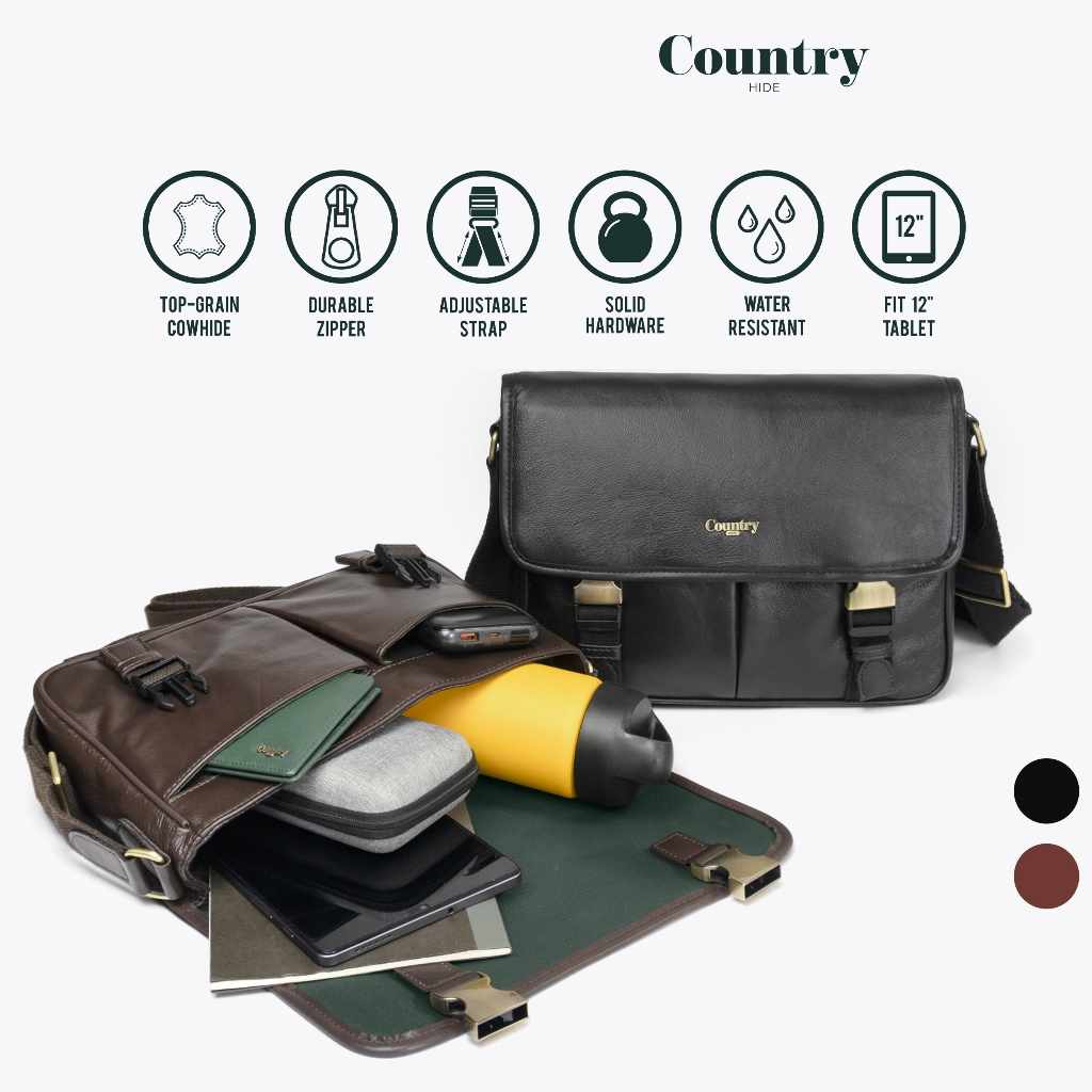 COUNTRY HIDE METRO Top Grain Cowhide Crossbody Messenger Bag CH03 ...