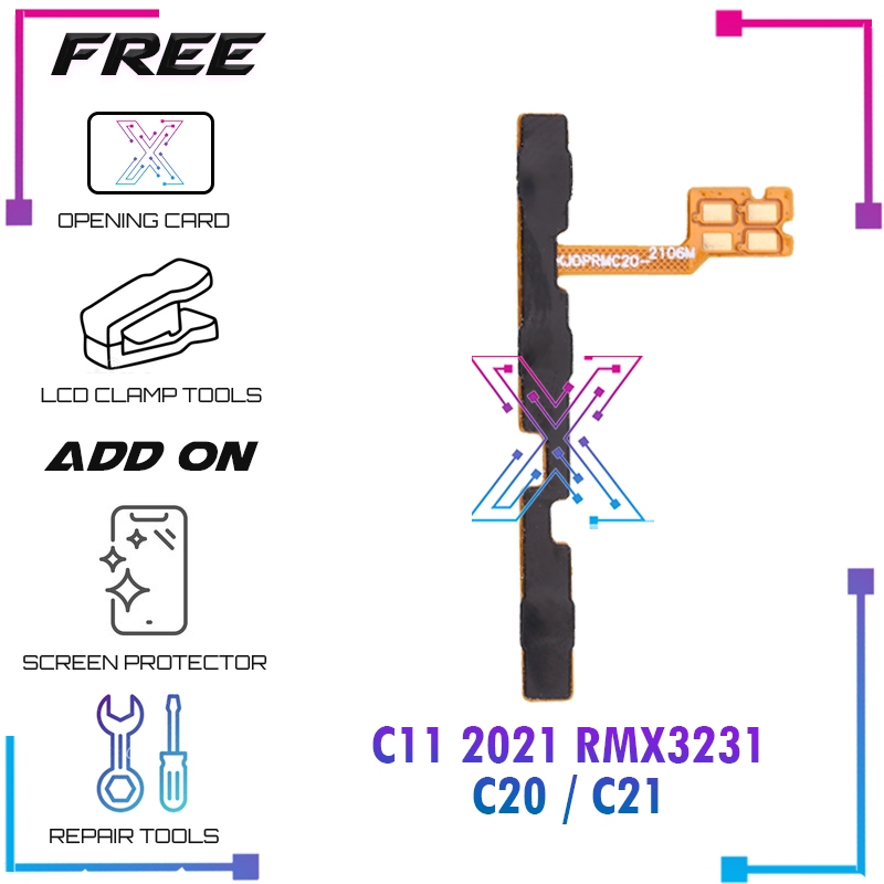 For Realme C11 2021 / C20 / C21 Power On Off With Volume Switch Module Flex Cable Ribbon ...