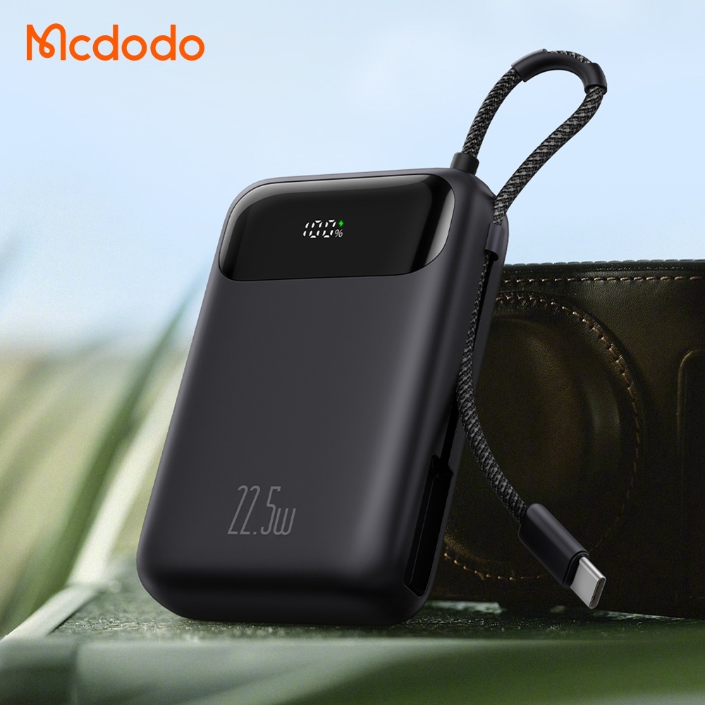Original MCDODO 22.5W Digital Display 20000mAh 1C+1A Power Bank Built-in Cable MC 3720 3710 ...