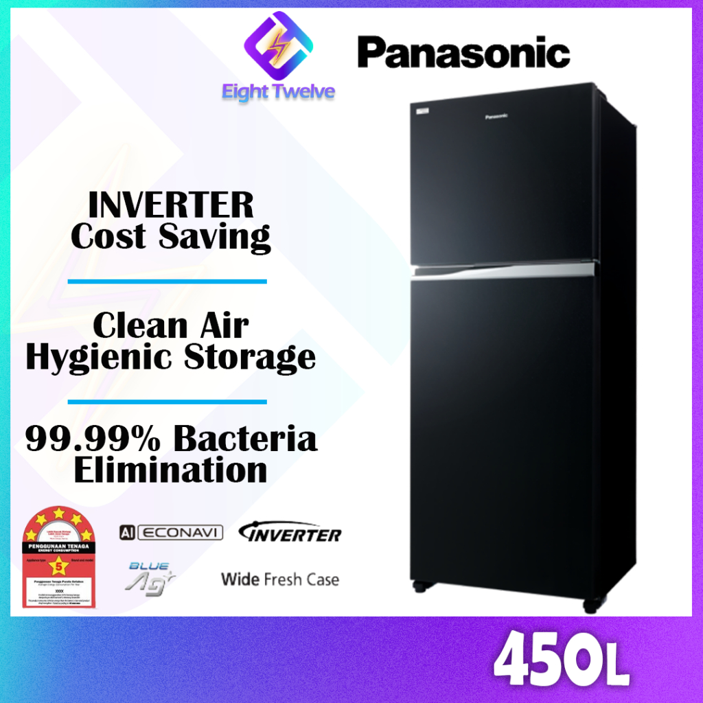 450L PANASONIC AI ECONAVI Inverter 2 Door Fridge Peti Sejuk | NR ...