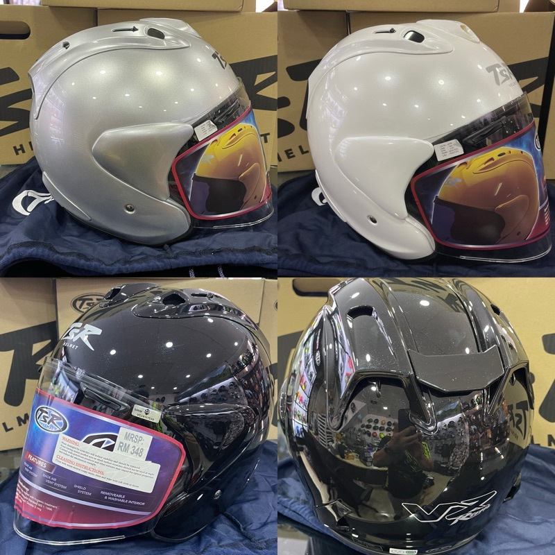 TSR R5 VZ-RAM SOLID COLOUR HELMET -DESIGN RA M5 AR AI -SILVER BLACK ...