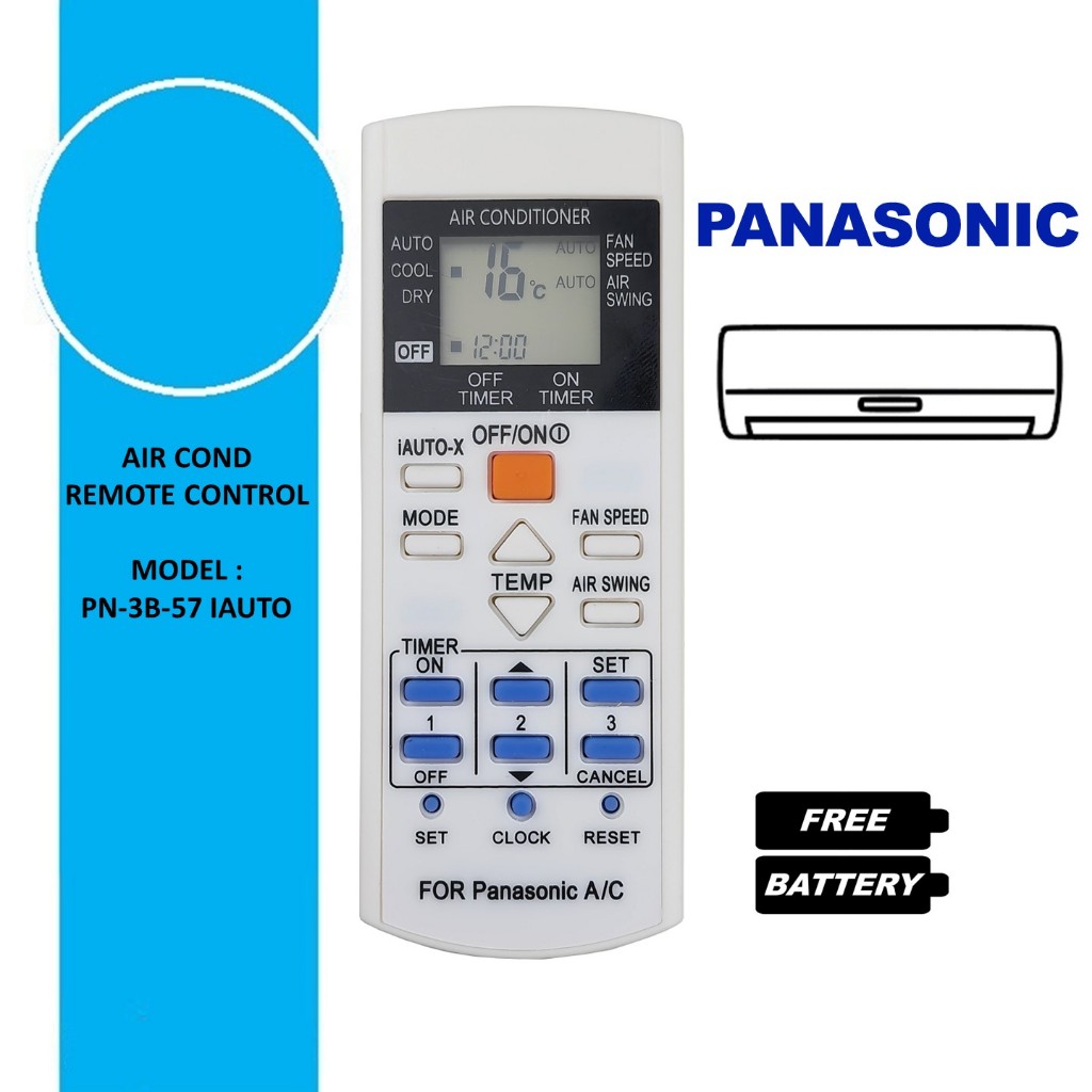 Panasonic Air Cond Aircond Air Conditioner Remote Control PN-3B-57 ...