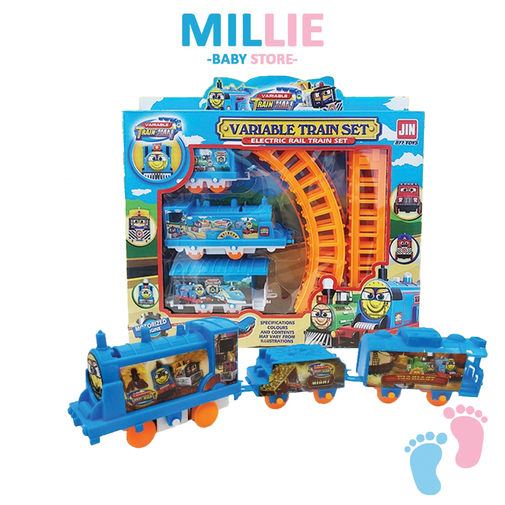 MILLIE DIY Kids Electric Rail Train Toys Track Railway Set Assembled ...