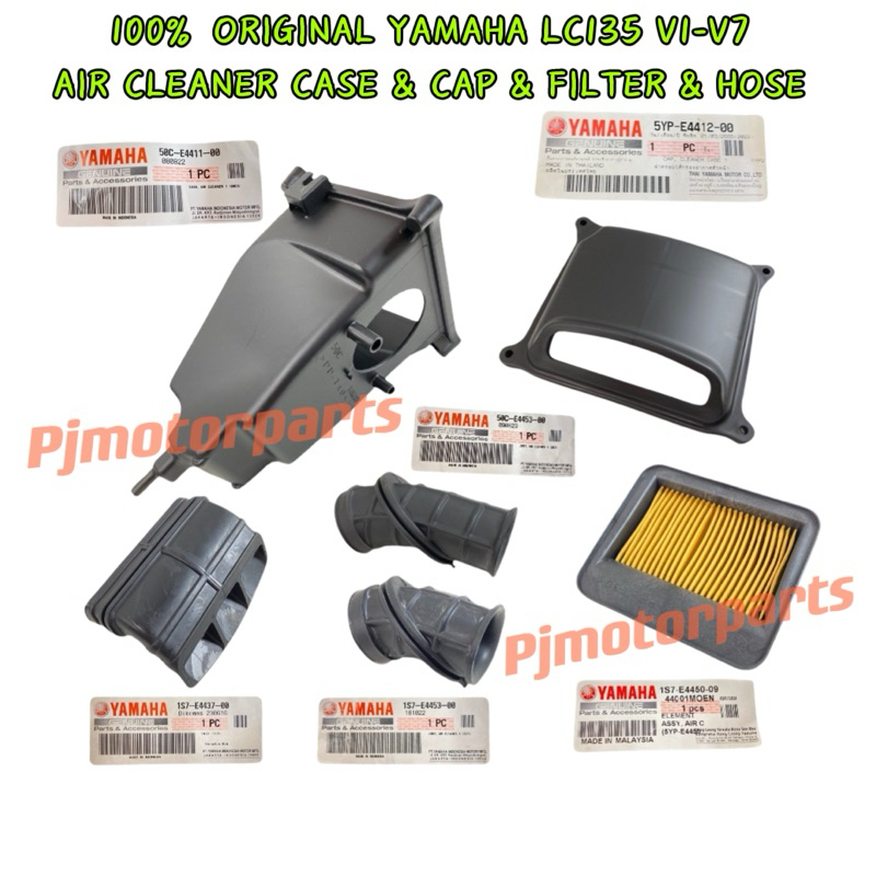 LC135 V1 V2 V3 V4 V5 V6 V7 (100% ORIGINAL YAMAHA) AIR CLEANER CASE & CAP & FILTER & HOSE DUCT ...