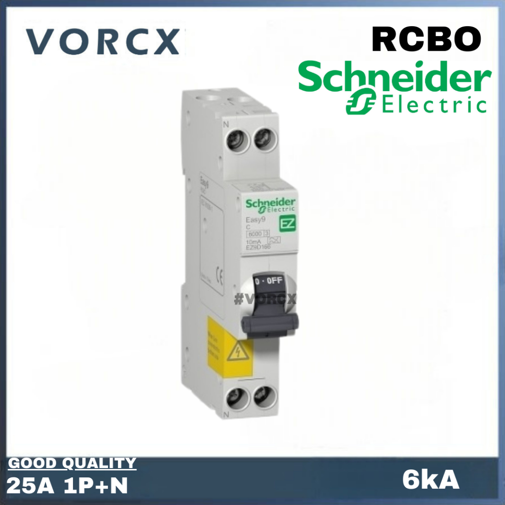 Schneider Easy9 EZ9D16625 RCBO 1P+N 6kA C Curve 10mA | Shopee Malaysia