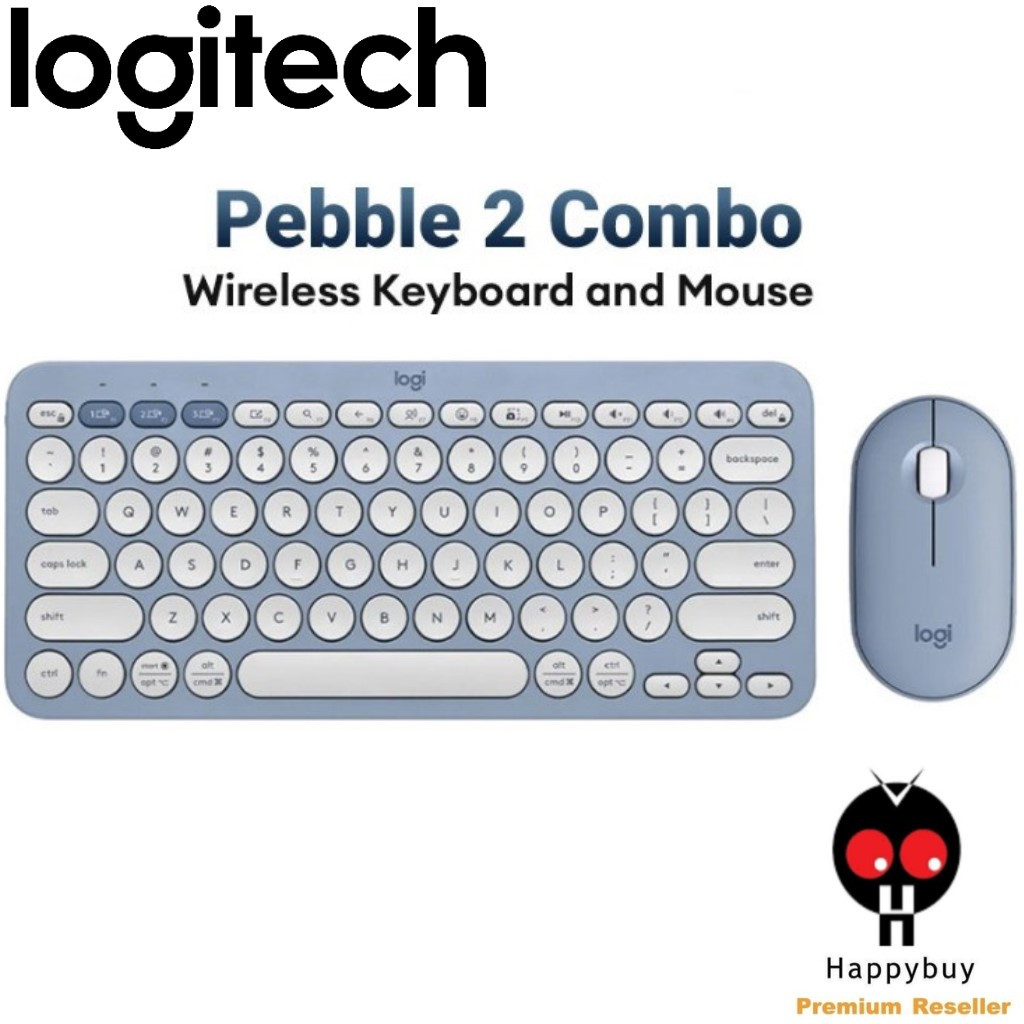Logitech Pebble 2 Combo Wireless Keyboard And Mouse Quiet And Portable