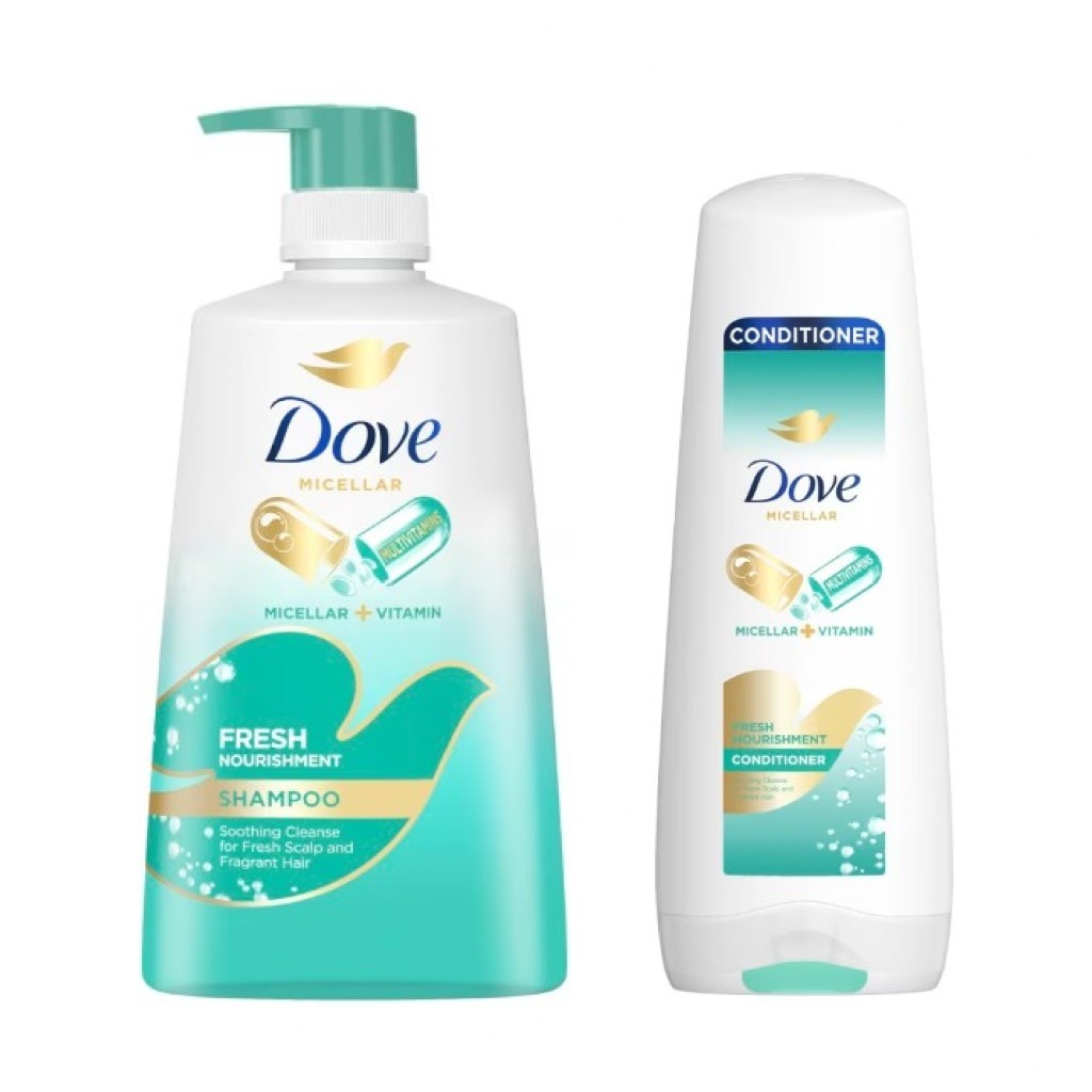 Dove Shampoo Fresh Nourishment Shampoo 650ml & Conditioner 300ml (Exp ...