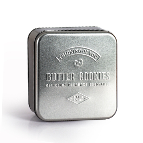 HOI 6.6X6.6X2.5IN Silver Cookies Tin with Brown Tray | Shopee Malaysia