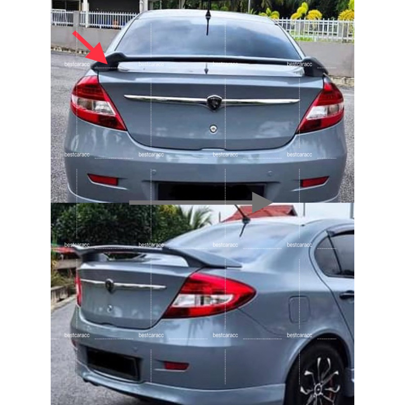 SP215 PROTON PERSONA SPOILER WITH LED (TRD V3) ABS NO PAINT | Shopee ...