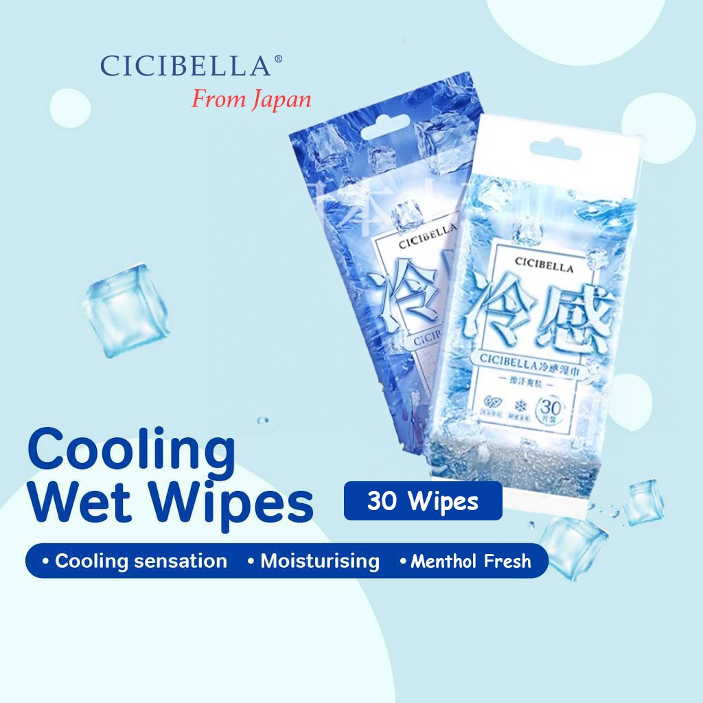 ICY Cooling Wet Wipes (30 Wipes) Cicibella | Peppermint Menthol Wipes ...
