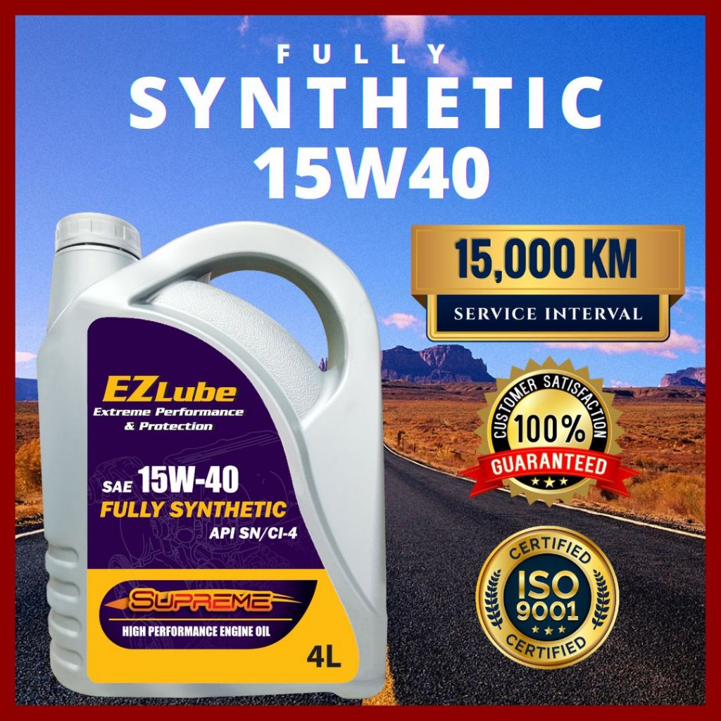 EZLUBE 15W40 Fully Synthetic Engine Oil Minyak Hitam Minyak Enjin ...
