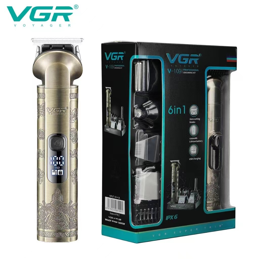 VGR V-109 Adjustable Haircut Machine Hair Clipper Magnetic Motor ...