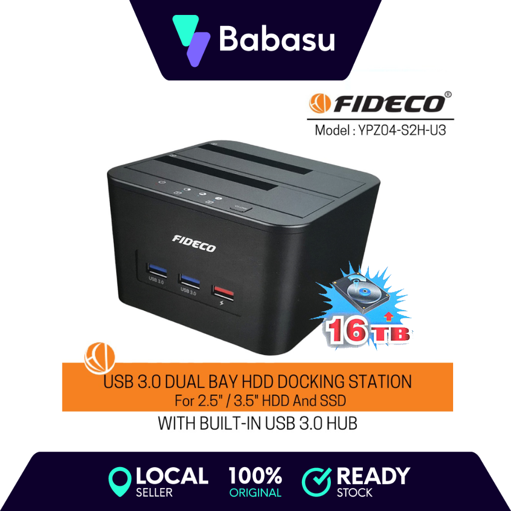 FIDECO YPZ04-S2-U3 / YPZ04-S2H-U3 Dual SSD And HDD Docking Station | Shopee Malaysia