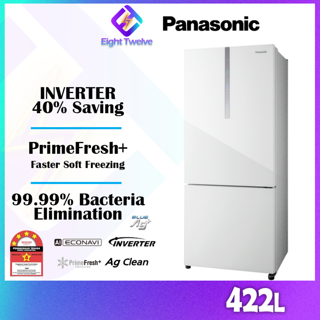 PANASONIC422L Refrigerator AI ECONAVI Inverter 2 Door Bottom Freezer ...