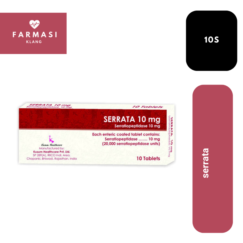 Serrata 10mg 10 tablets Exp:07/2024 | Shopee Malaysia