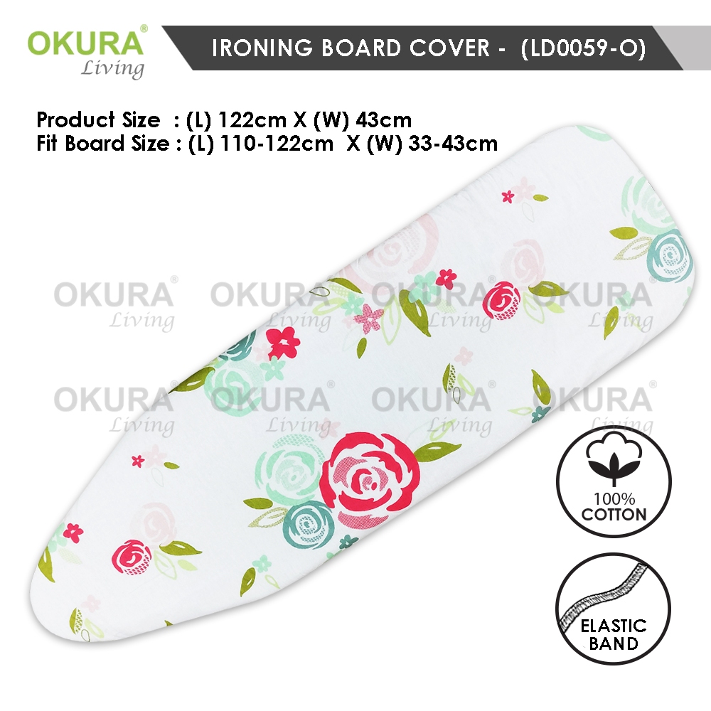 OKURA Heat Resistant Ironing Board Cover Thick Pad Reflect Adjustable ...