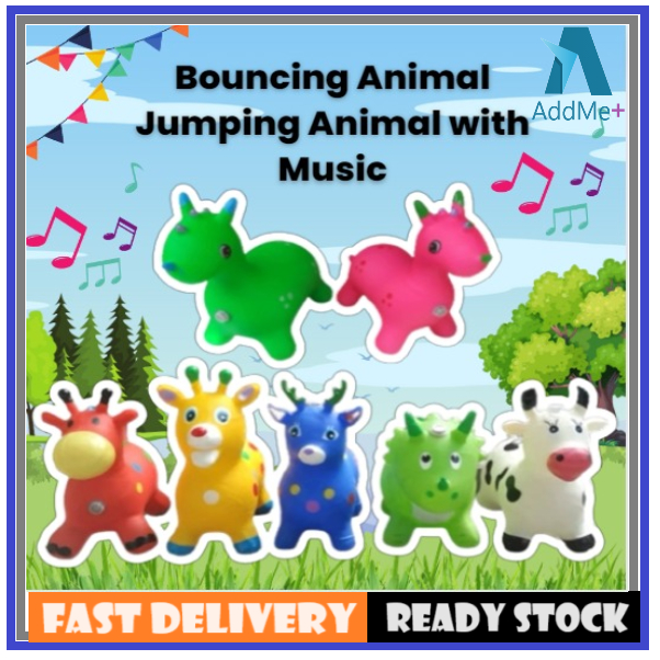 Jumping Animal Bouncing Animal with Sound/Music for Kid/Baby Ride ...