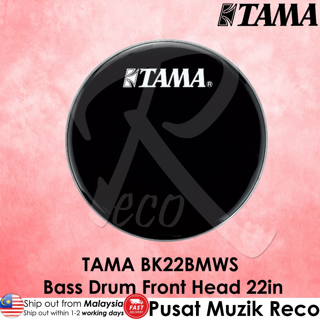 TAMA BK22BMWS Bass Drum Front Head 22in Black w Logo 22inch Bass Drum ...