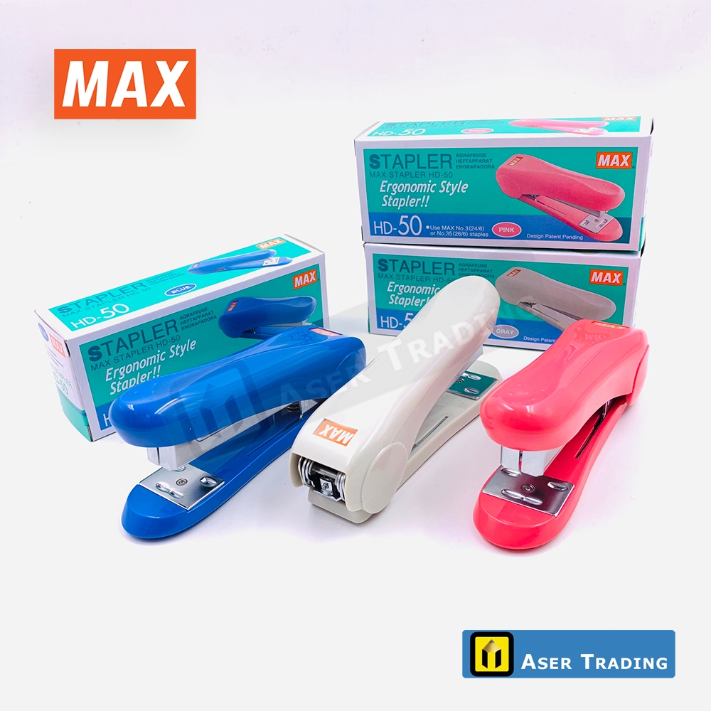 MAX STAPLER HD-50 ERGONOMIC STYLE STAPLER | Shopee Malaysia
