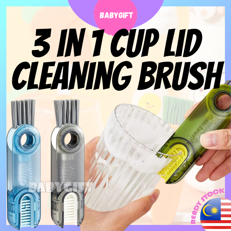 3IN1 Bottle Cleaning Brush Cup Lid Cleaning Tool Cap Remove Gap Grooves ...