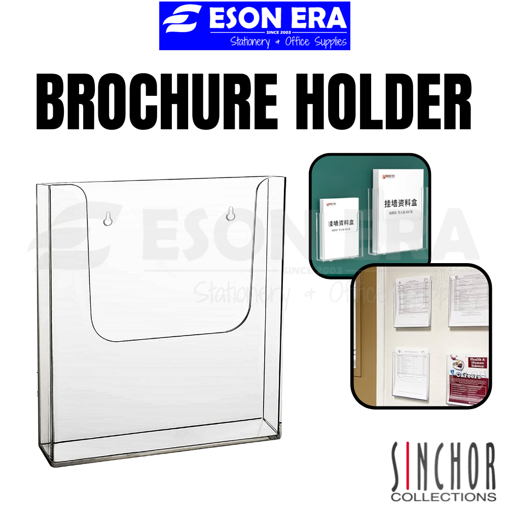 Sinchor Acrylic Brochure Holder A4 Hanging Wall Mounted Document ...