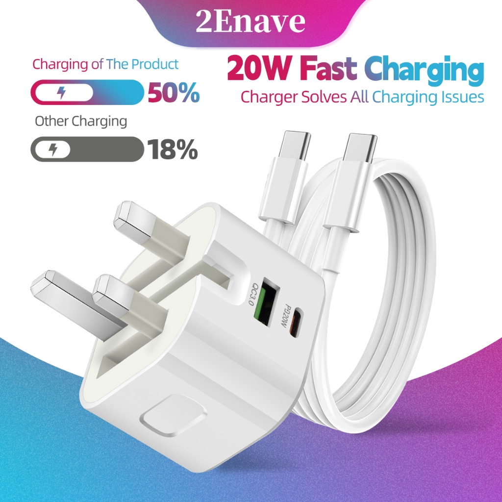 1Pack 20W Foldable Wall Fast Charger, USB C Plug PD Fast Charge 20W ...