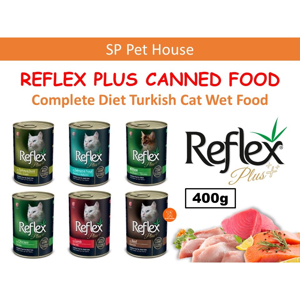 Reflex Plus Cat Canned Food 400g / Makanan Basah Kucing Turkey | Shopee ...