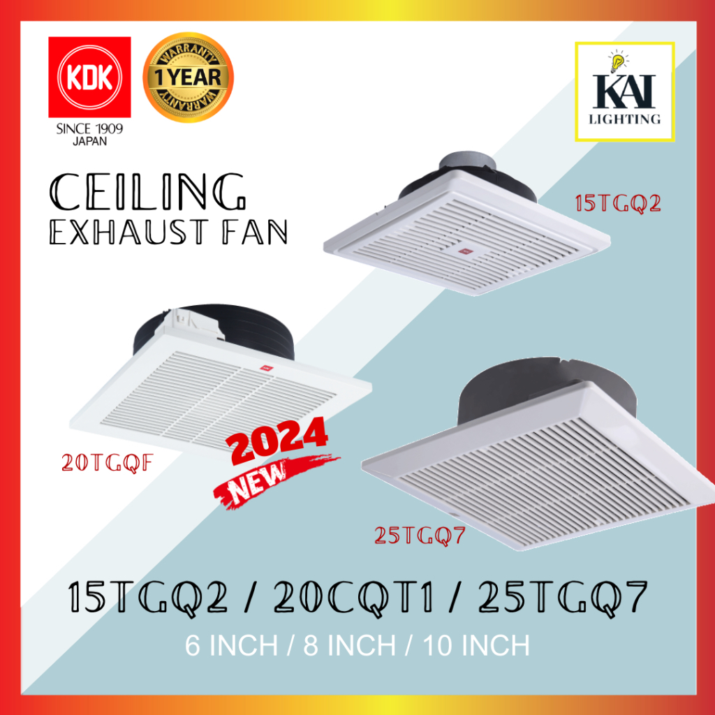 KDK 15TGQ 20TGQF 20CQT 25TGQ 6" 8" 10" Ceiling Ventilation Fan ...