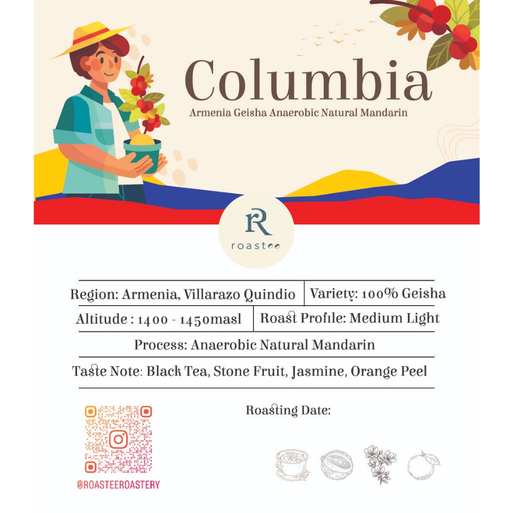 Roastee Selection - COLOMBIA Jairo Arcila Geisha Natural Mandarin [Specialty Coffee] | Shopee ...
